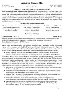 Resume Sample 6 – Controller – Chief Accounting Officer – Business Unit ...