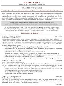 Resume Sample 20 – Human Resources Executive resume - Career
